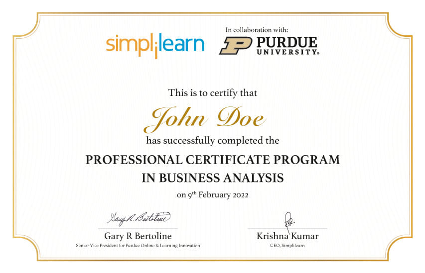 Business Analysis Certification in Chicago | PGP with Purdue University